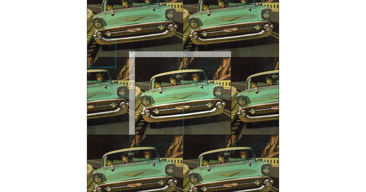 1957 Chevy Bel Air print Fabric | Zazzle