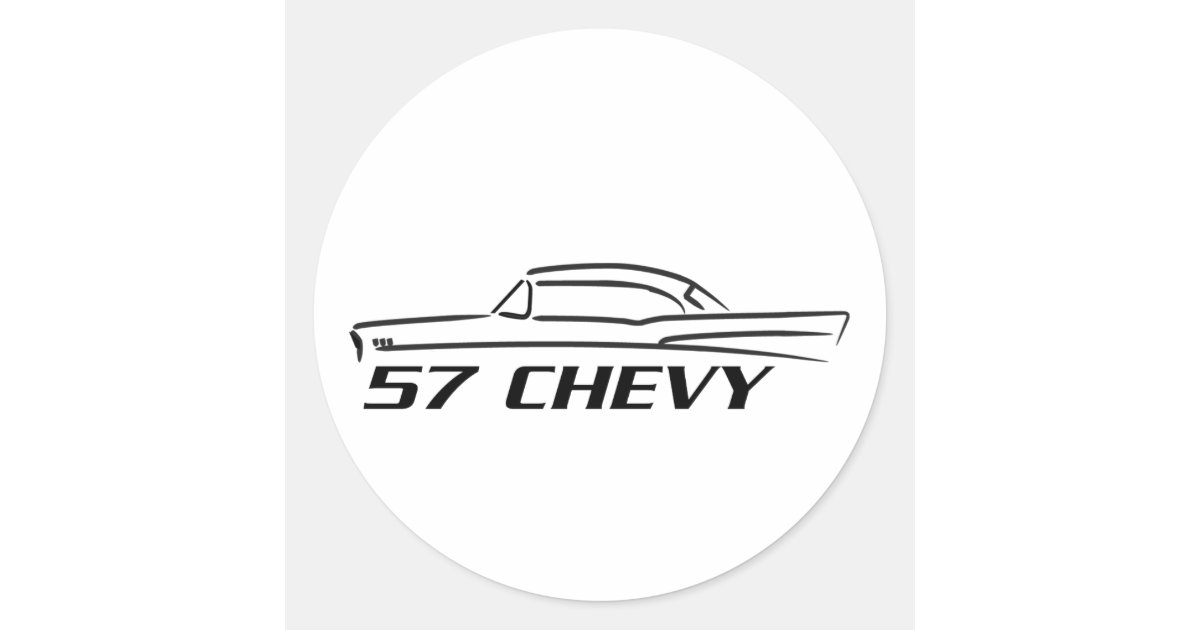 1957 Chevy Hard Top Type Classic Round Sticker | Zazzle