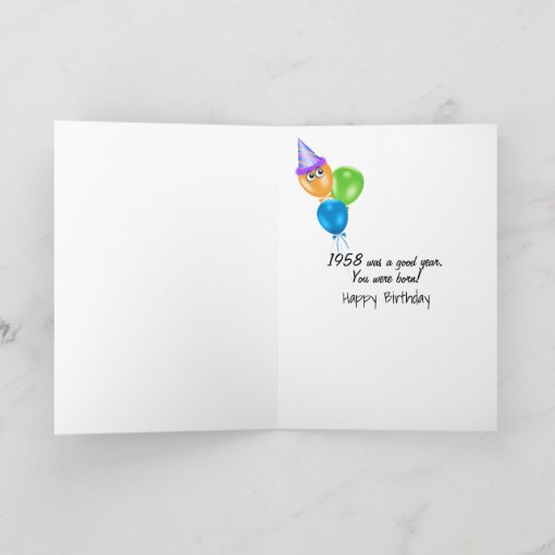 1958 Birthday Year Fun Trivia Card | Zazzle