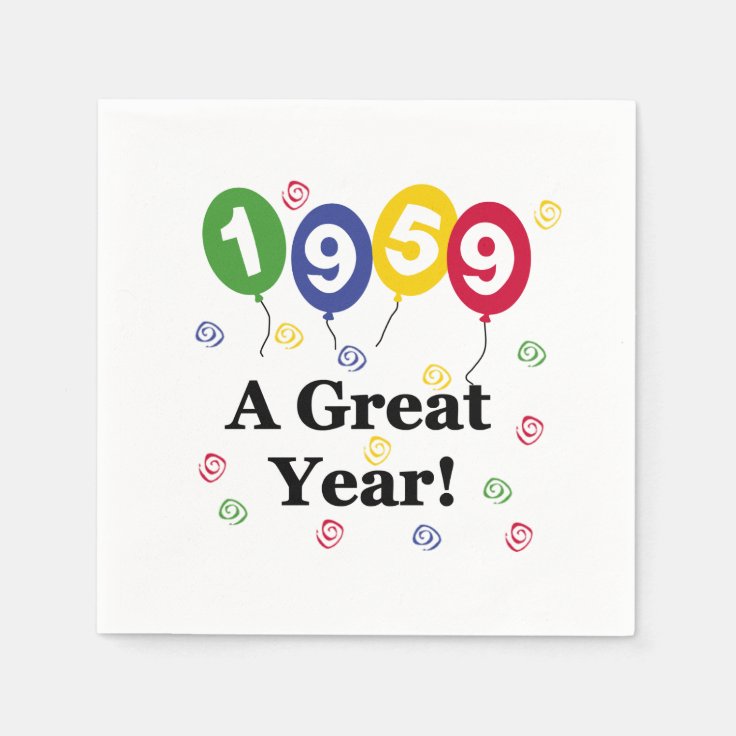 1959 A Great Year Birthday Paper Napkins | Zazzle
