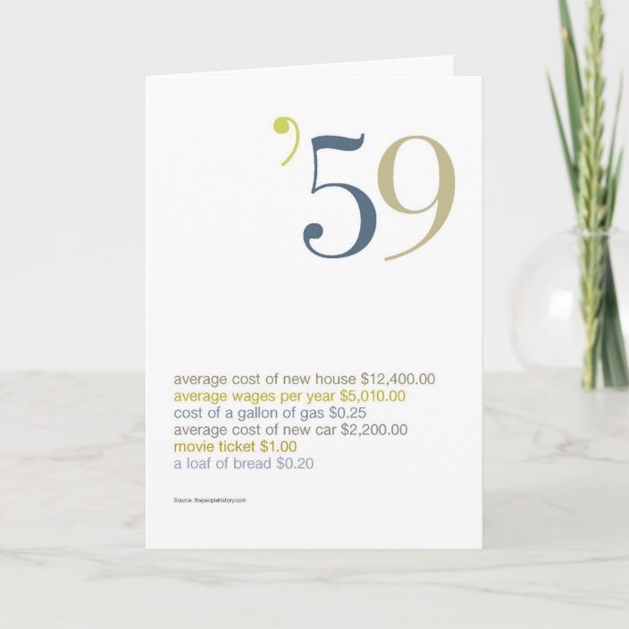 1959 Birthday Fun Facts Card | Zazzle.com