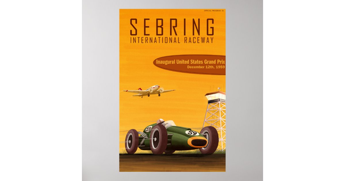 1959 United States Grand Prix Poster | Zazzle