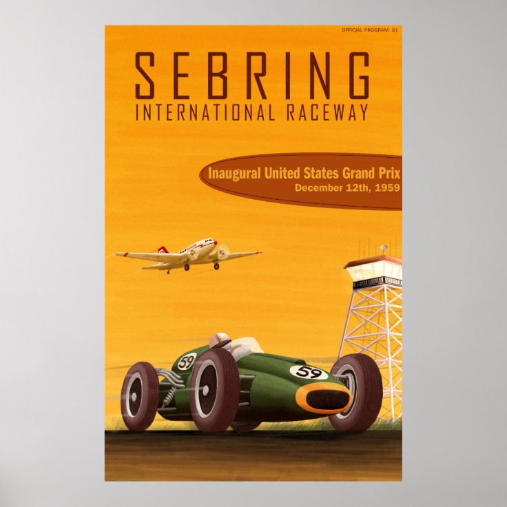 1959 United States Grand Prix Poster | Zazzle