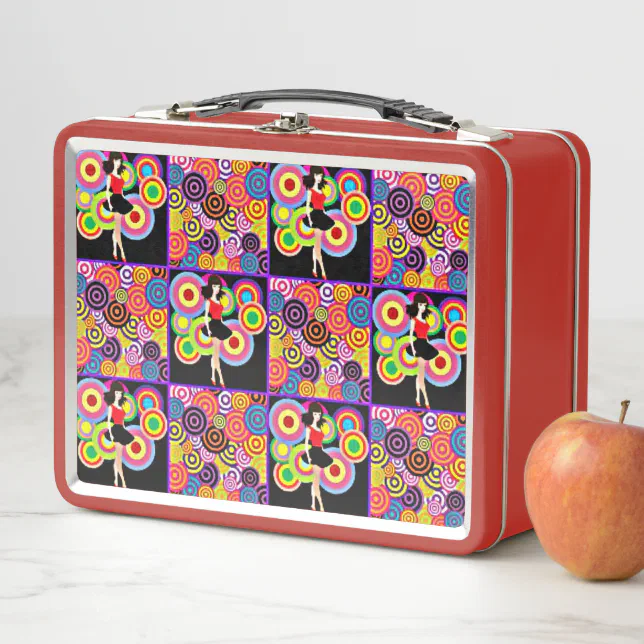 1960s Vintage Design Metal Lunch Box | Zazzle