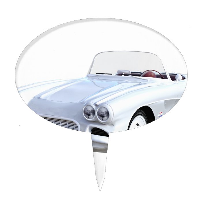 1961 White Corvette Cake Topper | Zazzle.com