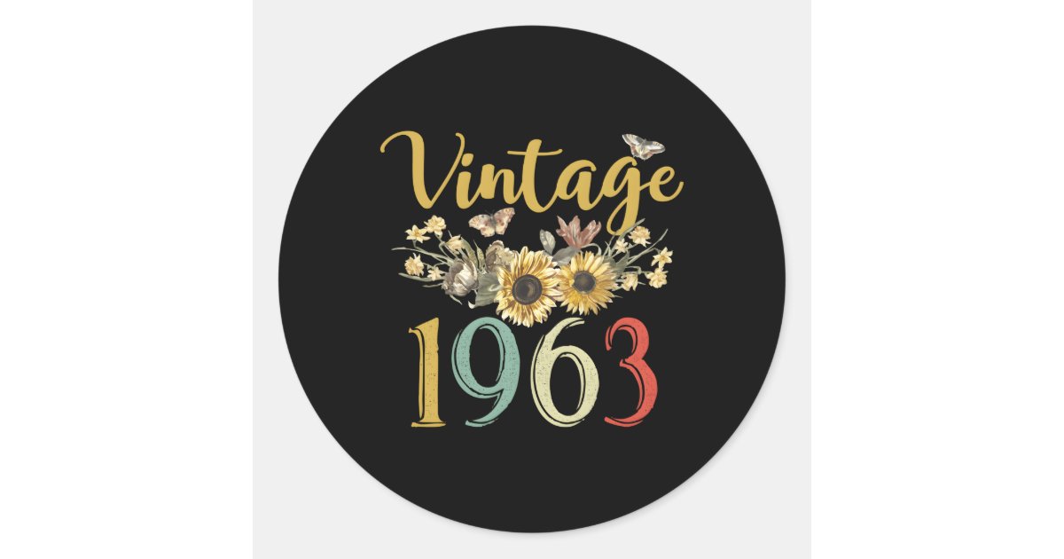 1963 60Th Awesome Since 1963 Classic Round Sticker | Zazzle