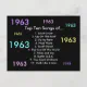 1963 Songs Postcard | Zazzle