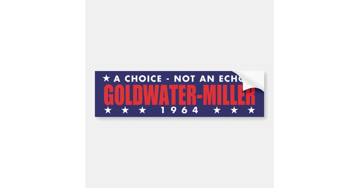 1964 Goldwater Miller Vintage Bumper Sticker | Zazzle