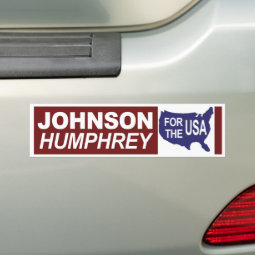 1964 Johnson Humphrey For The USA Bumper Sticker | Zazzle