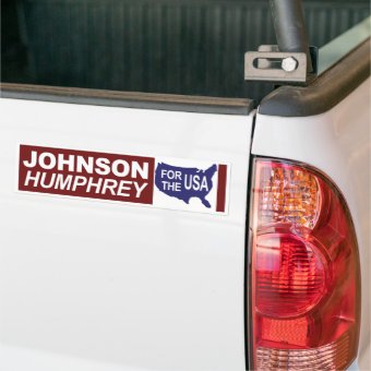 1964 Johnson Humphrey For The USA Bumper Sticker | Zazzle