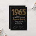 1965 Black Faux Gold 60th Birthday Invitation | Zazzle