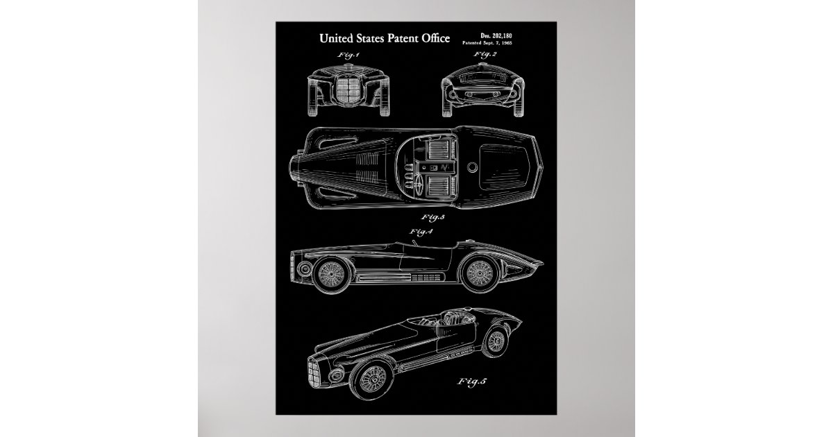 1965 Classic Car Patent Art Poster | Zazzle