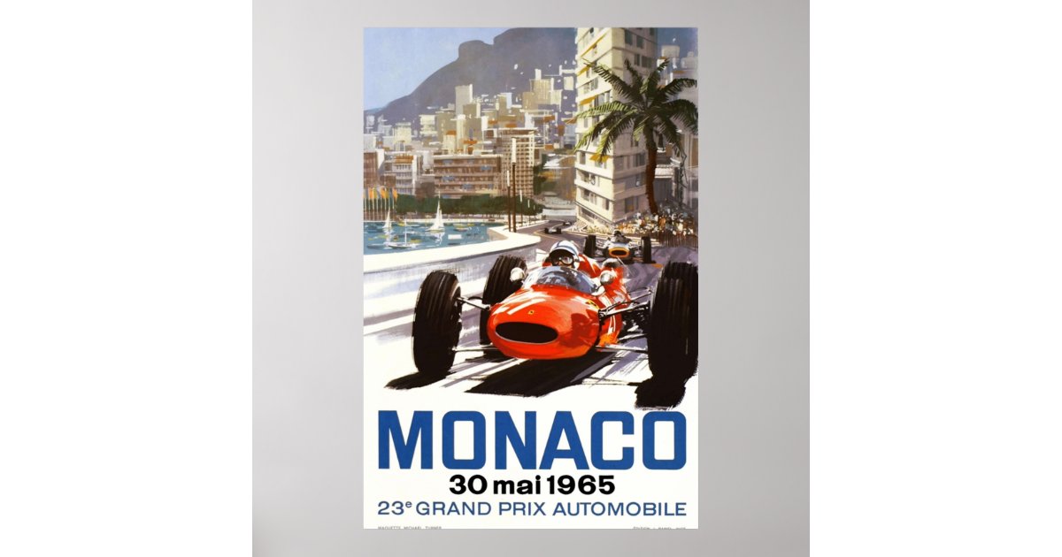 1965 Monaco Grand Prix Racing Poster | Zazzle