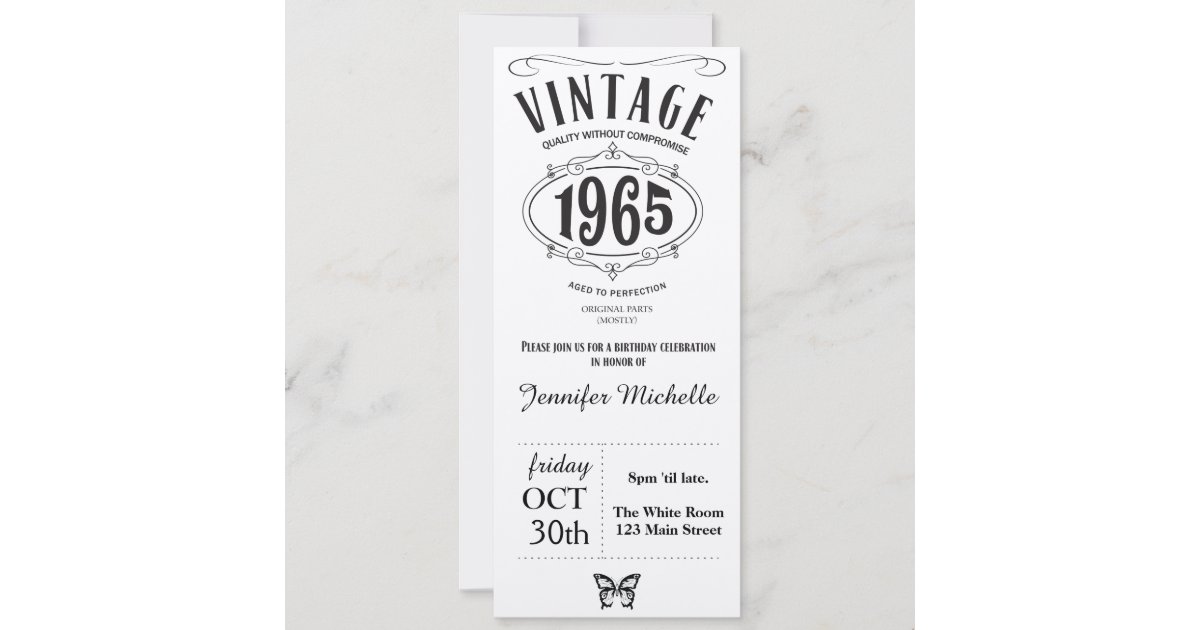 1965 Vintage Birthday Invitation | Zazzle