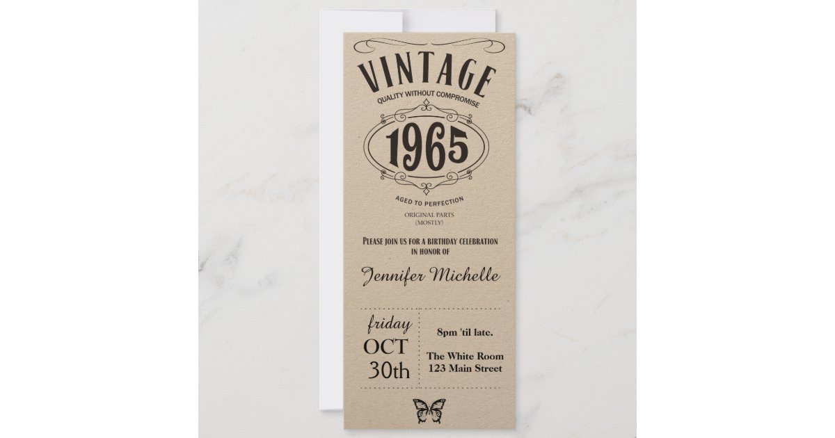 1965 Vintage Birthday Invitation | Zazzle