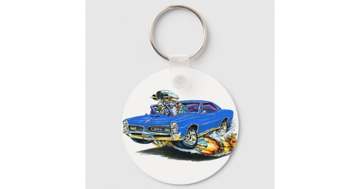 1966-67 GTO Blue Car Keychain | Zazzle