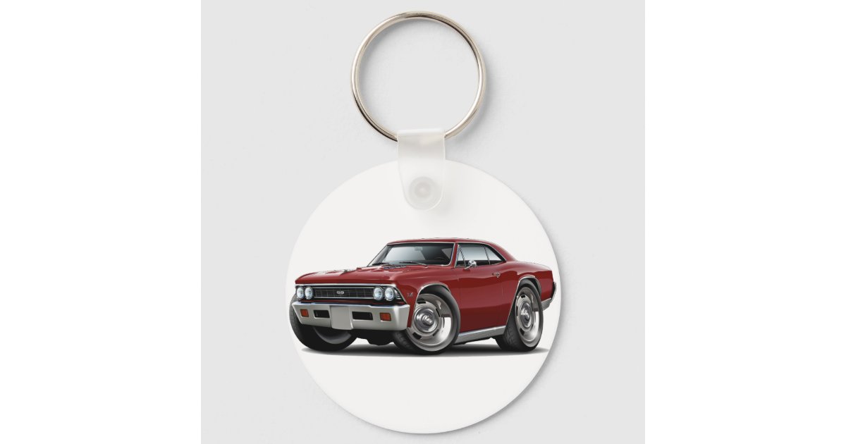 1966 Chevelle Maroon Car Keychain | Zazzle