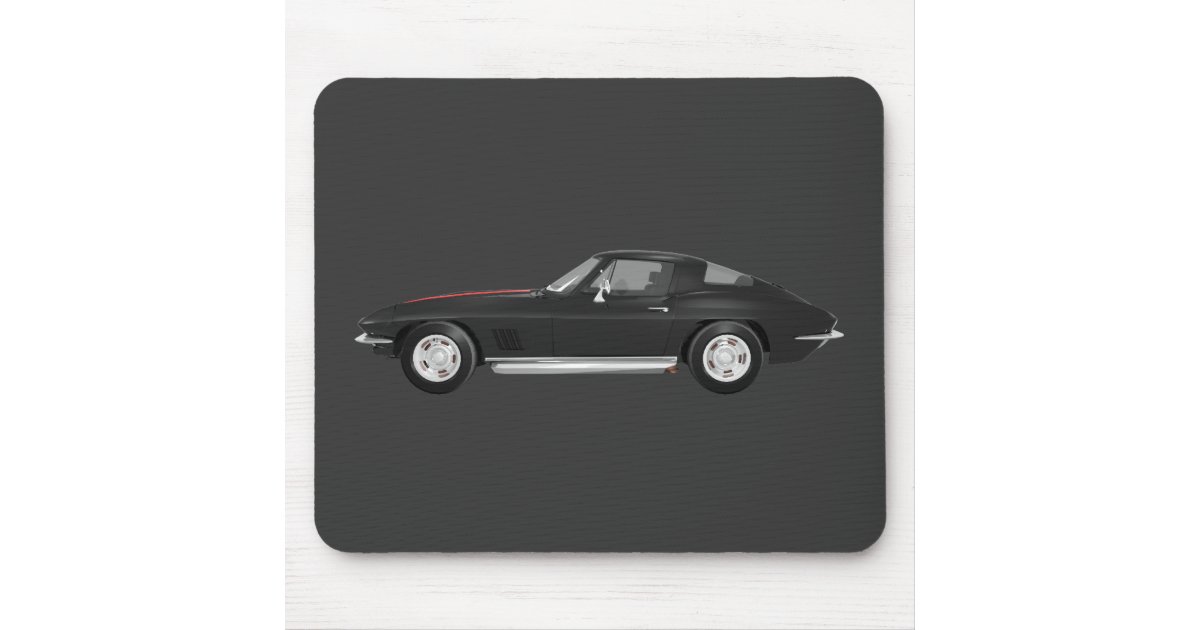 1967 Corvette Sports Car: Black Finish: Mouse Pad | Zazzle