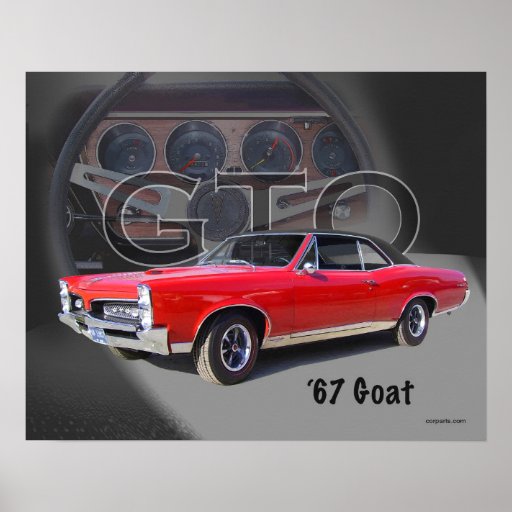1967 GTO ”Goat” Muscle Car Art Poster | Zazzle