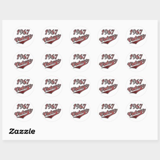 1967 Vintage Classic Round Sticker | Zazzle