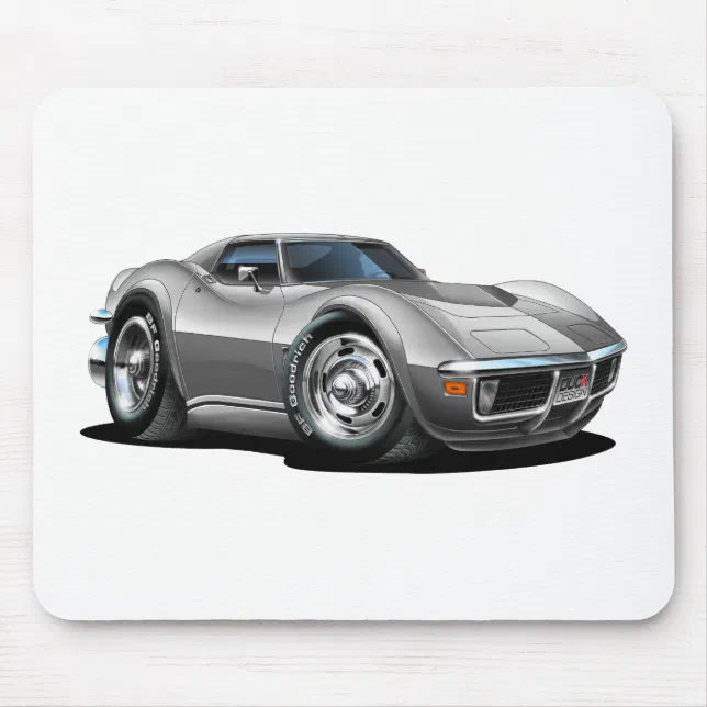 1968-72 Corvette Silver Car Mouse Pad | Zazzle