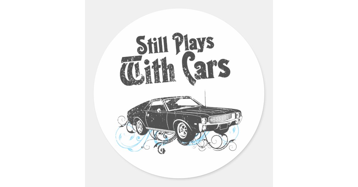 1968 AMC AMX CLASSIC ROUND STICKER | Zazzle