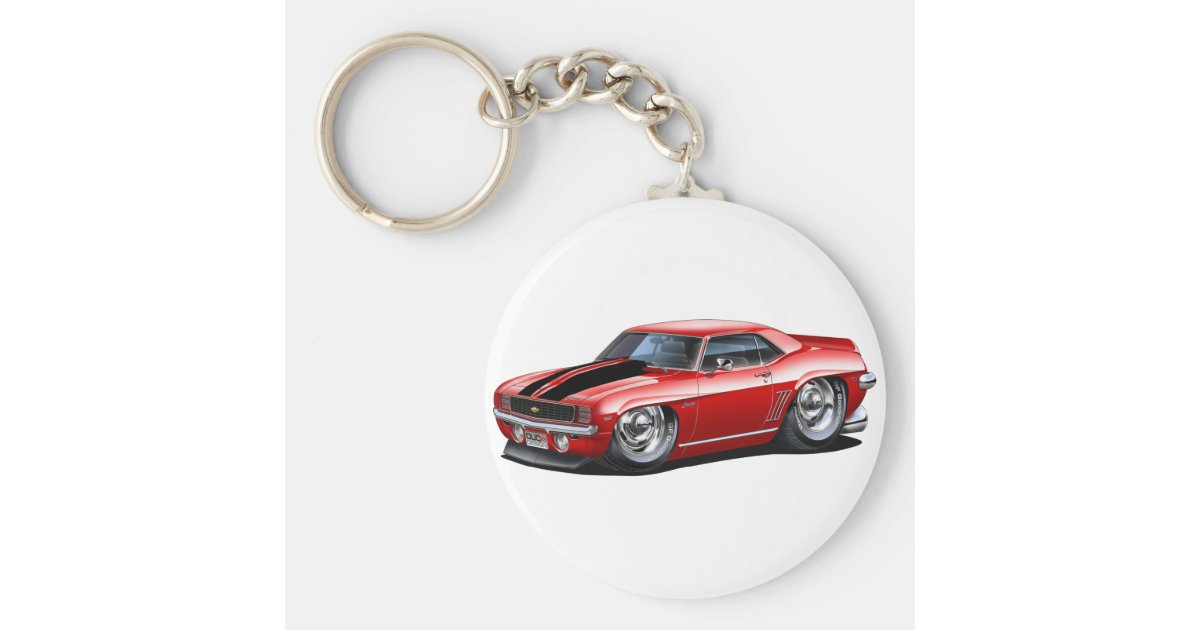 1969 Camaro Red-Black Car Keychain | Zazzle.com