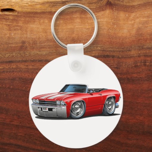 1969 Chevelle Red-White Convertible Keychain | Zazzle