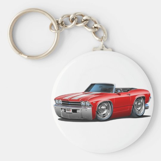 1969 Chevelle Red-White Convertible Keychain | Zazzle.com
