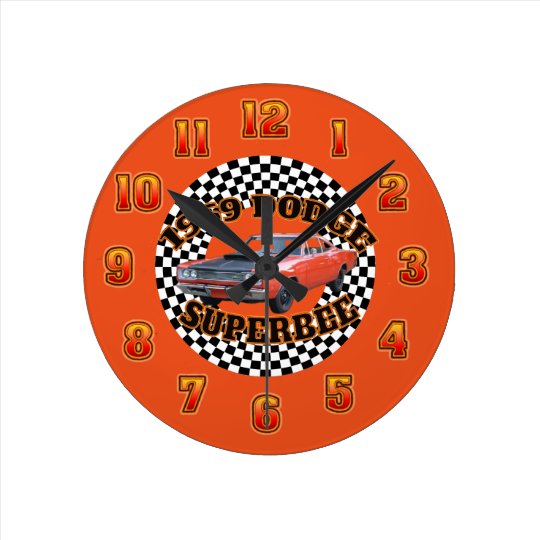 1969 Dodge Super Bee Clock. Round Clock | Zazzle.com