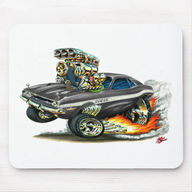 1970-72 Dodge Challenger Black Car Mouse Pad | Zazzle