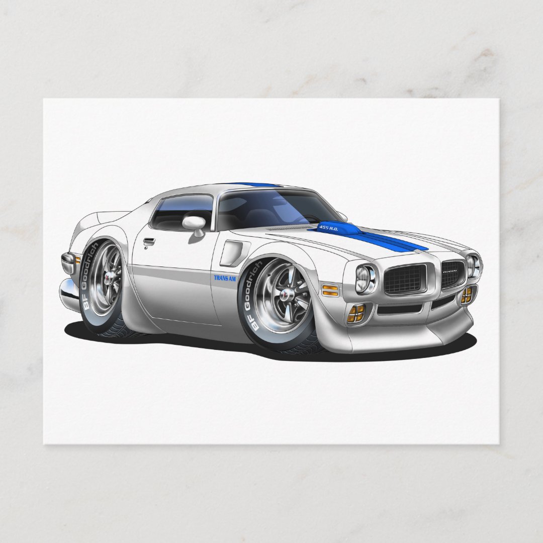 1970/72 Trans Am White Car Postcard | Zazzle