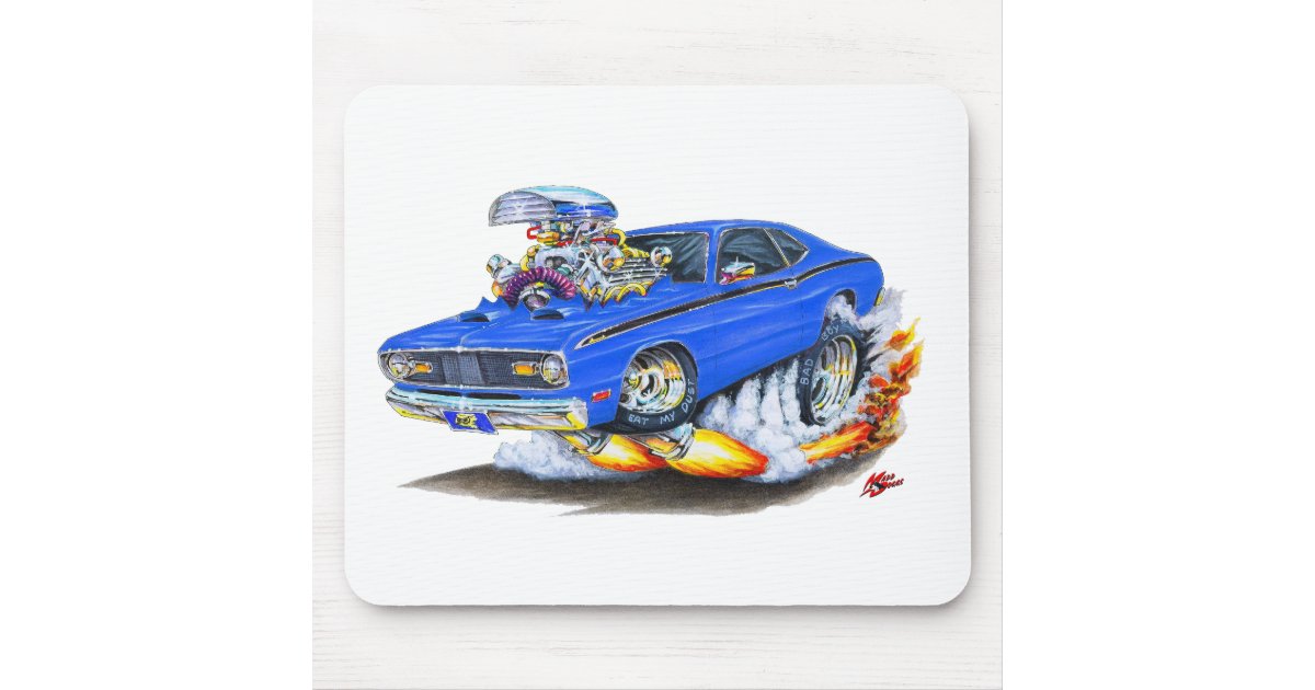 1970-74 Plymouth Duster Blue Car Mouse Pad | Zazzle