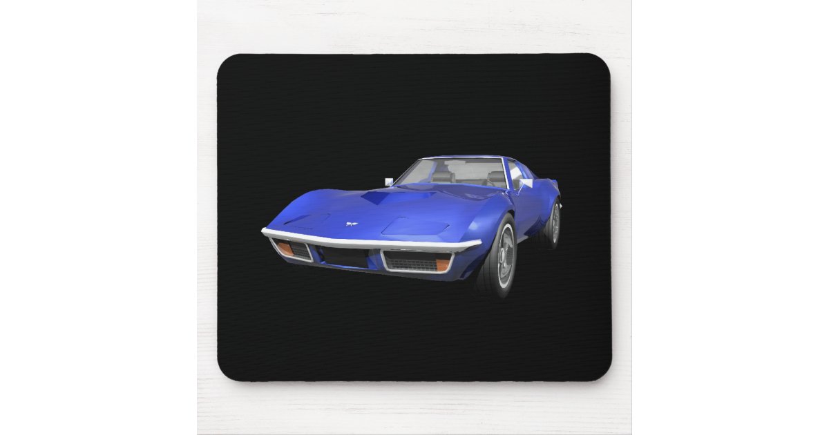 1970 Corvette Sports Car: Blue Finish Mouse Pad | Zazzle