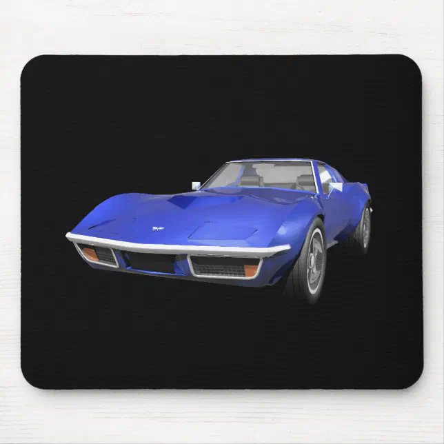 1970 Corvette Sports Car: Blue Finish Mouse Pad | Zazzle