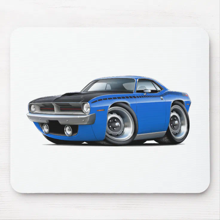 1970 Cuda AAR Blue Car Mouse Pad | Zazzle