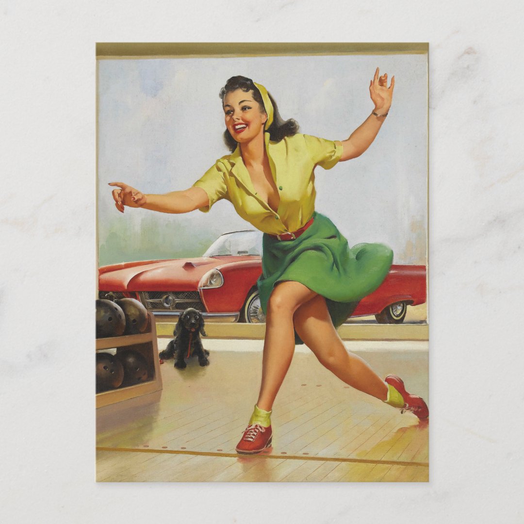1970 Pin Up Art Postcard | Zazzle
