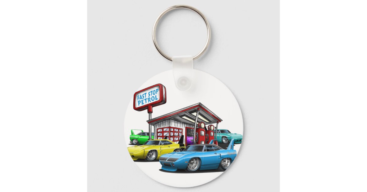 1970 Superbird Gas Station Keychain | Zazzle