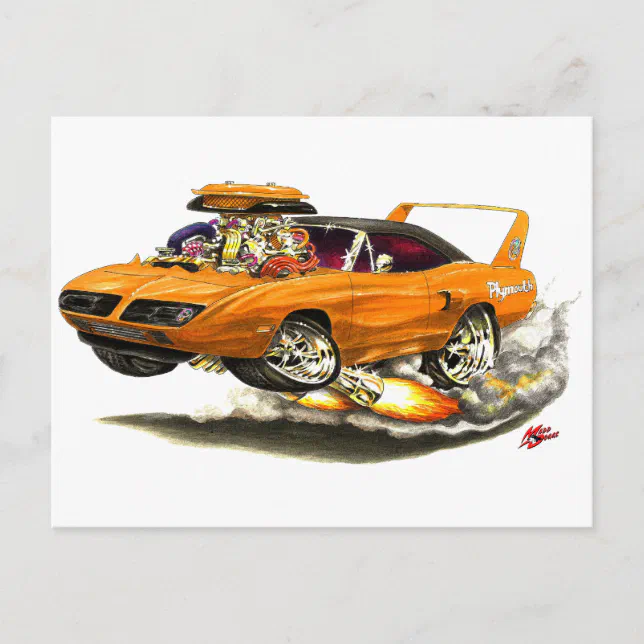 1970 Superbird Orange Car Postcard | Zazzle