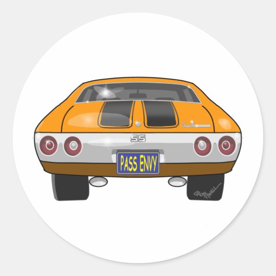 1972 Chevrolet Chevelle Classic Round Sticker | Zazzle.com