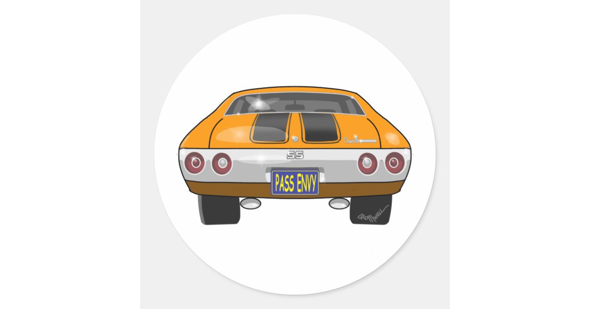 1972 Chevrolet Chevelle Classic Round Sticker | Zazzle