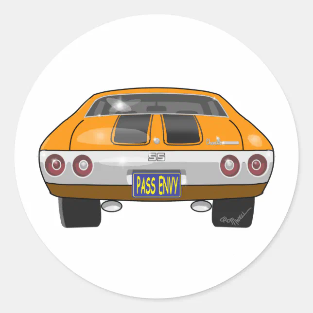 1972 Chevrolet Chevelle Classic Round Sticker | Zazzle