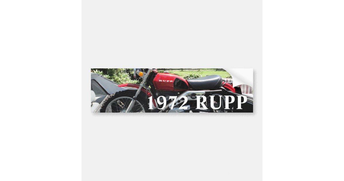 1972 Rupp Motorcycle Bumper Sticker | Zazzle