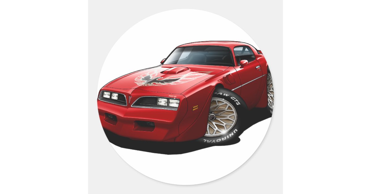 1977-78 Trans Am Red Classic Round Sticker | Zazzle