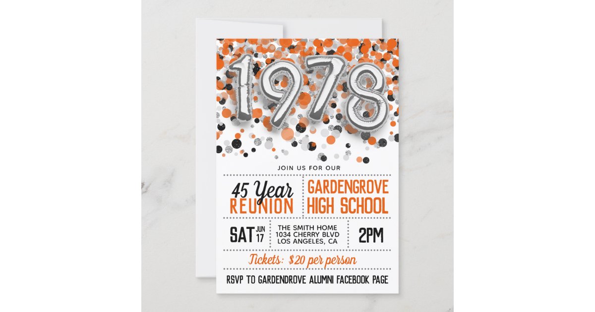 1978 High School College Reunion Invitation | Zazzle