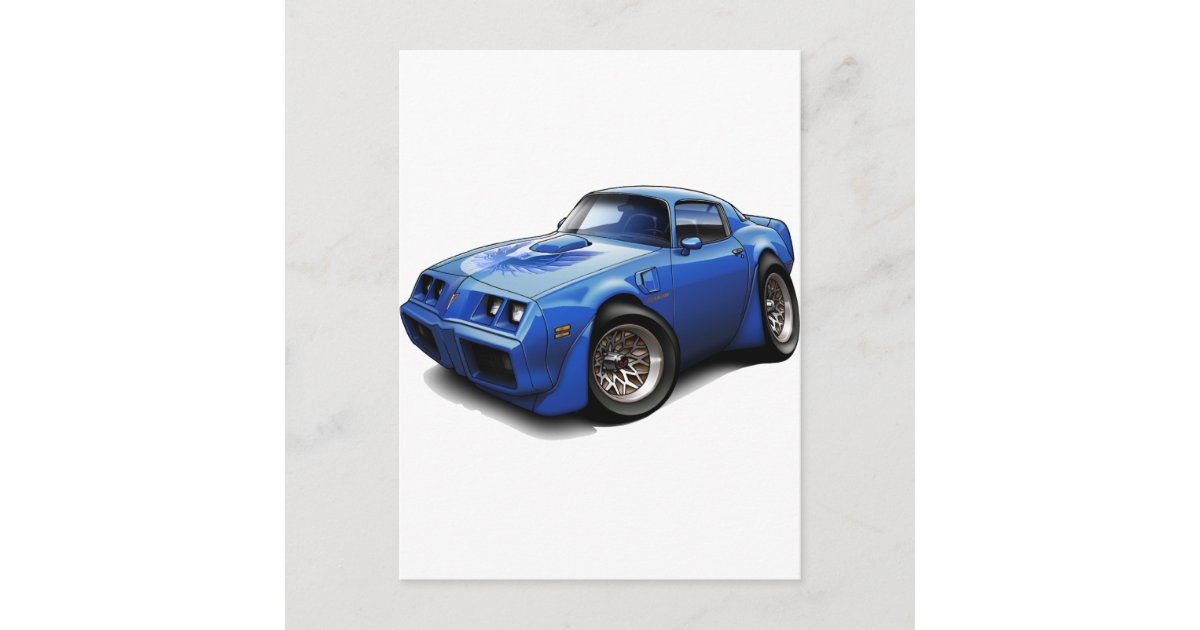 1979-81 Trans Am Blue Car Postcard | Zazzle