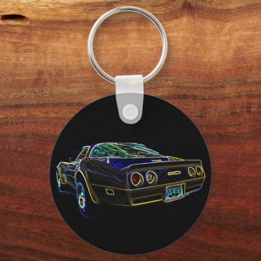 1980 Corvette Keychain | Zazzle