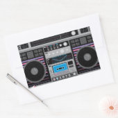 1980s ghetto blaster boombox rectangular sticker | Zazzle