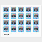 1980s ghetto blaster boombox square sticker | Zazzle