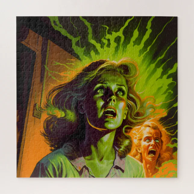 1980s Pulp Horror Comic Cover Artwork Retro Jigsaw Puzzle | Zazzle